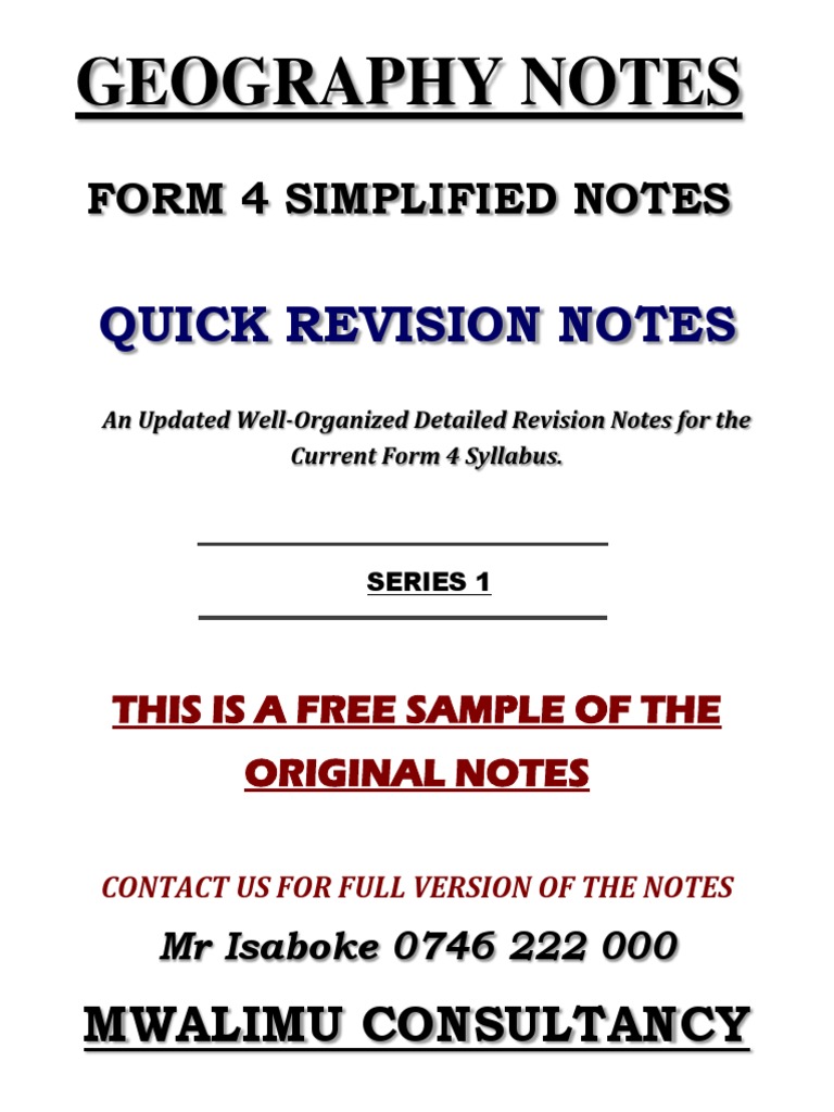 f4 Geography Simplified Notes SP | PDF | Irrigation | Soil