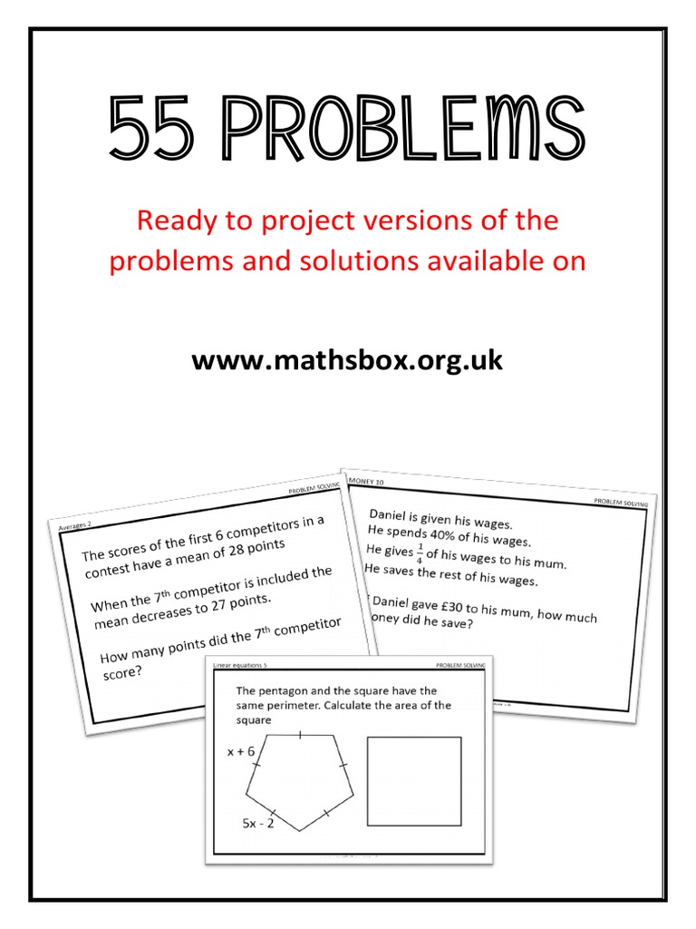 55 Problems | PDF | Volume | Area