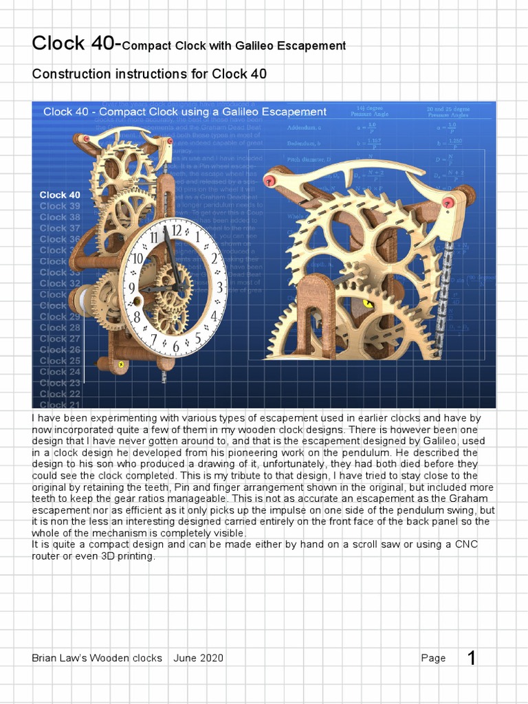 Clock 40 Instructions | Download Free PDF | Clock | Pendulum