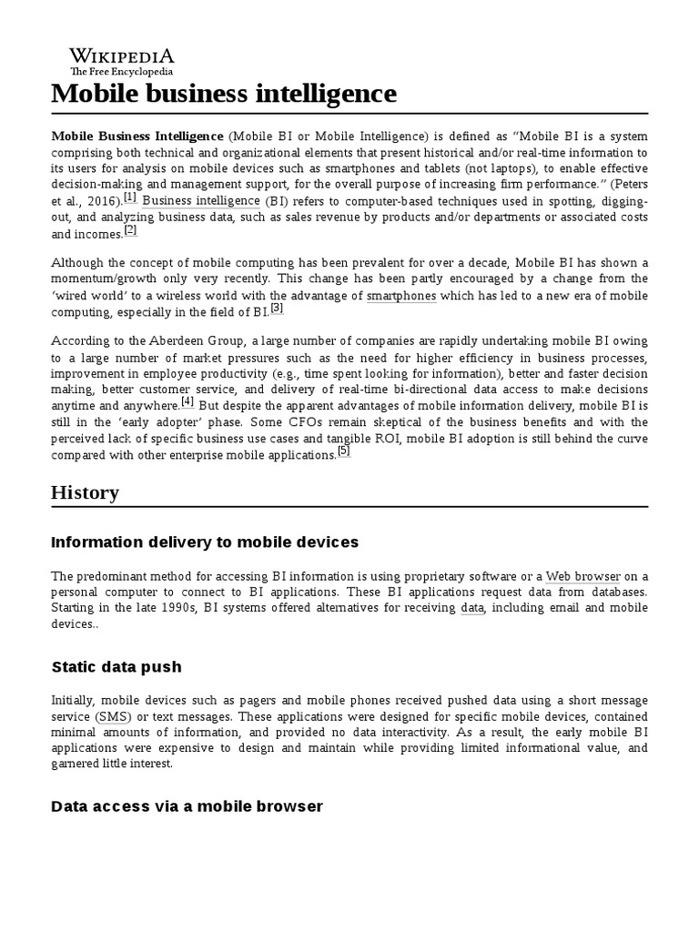 Mobile Business Intelligence | Download Free PDF | Mobile App | Computing