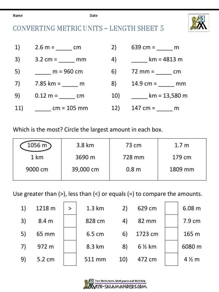 Converting Metric Units Length | PDF | Metrology | International System ...