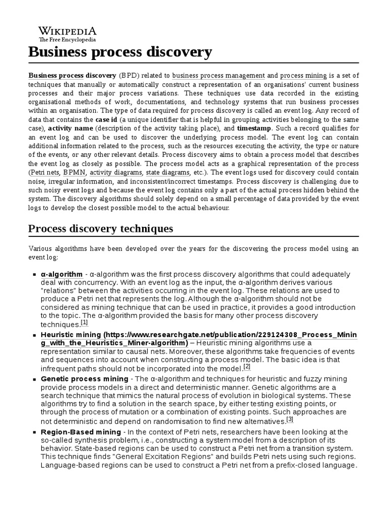 Business Process Discovery | PDF | Business | Business Process
