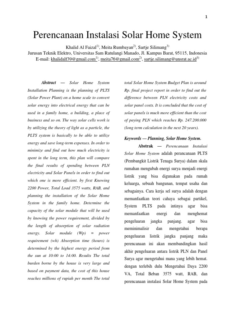 Jurnal KHALID | PDF | Solar Power | Equipment