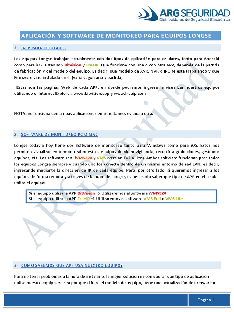 Longse APP y Software de Monitoreo para Equipos | PDF | Aplicación ...