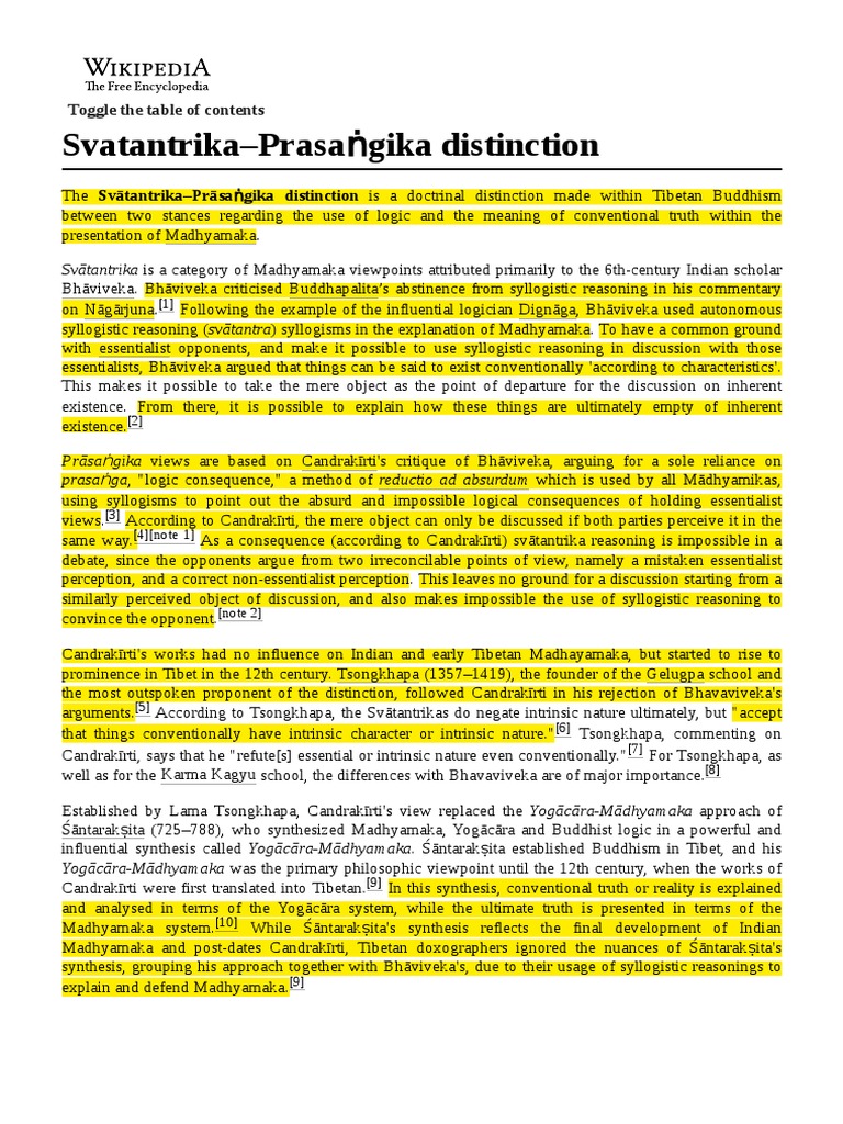 Svatantrika-Prasa Gika Distinction | PDF | Je Tsongkhapa | Tantra