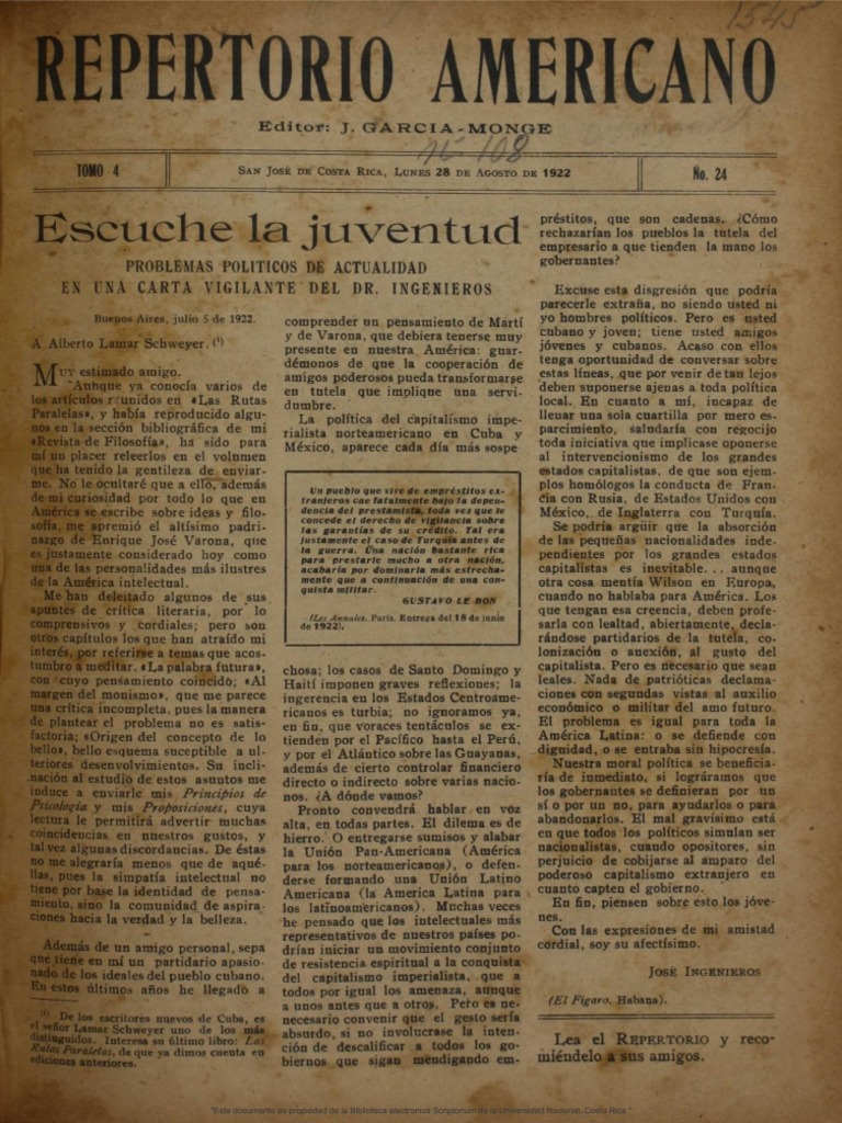 Repertorio Americano 28-AGOSTO-1922 | PDF