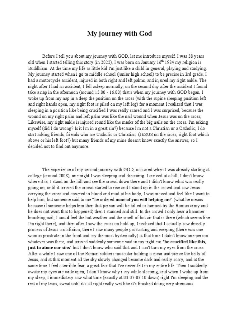 My Journey With God Pdf Jesus Crucifixion
