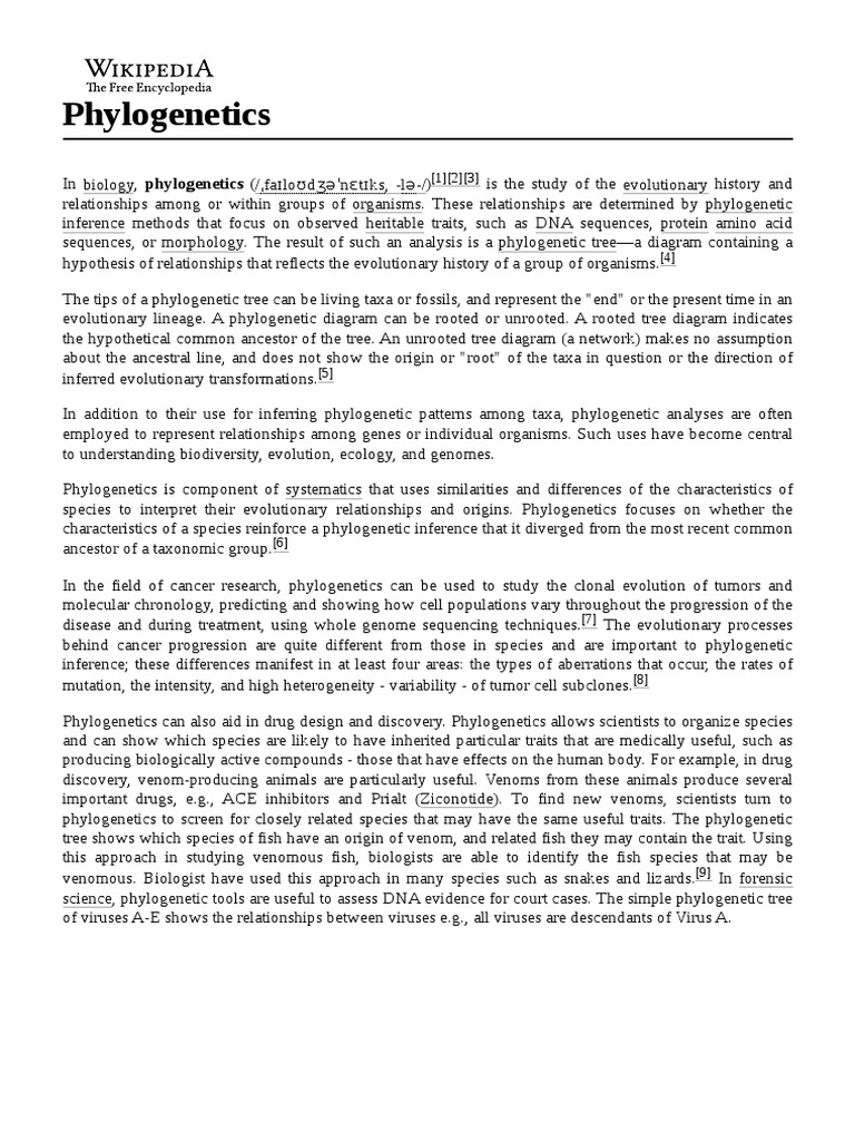Phylogenetics | PDF | Phylogenetic Tree | Phylogenetics