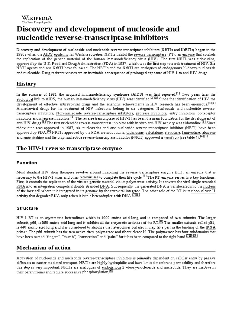 HIV Drug Development History | PDF | Molecular Biology | Medicinal ...