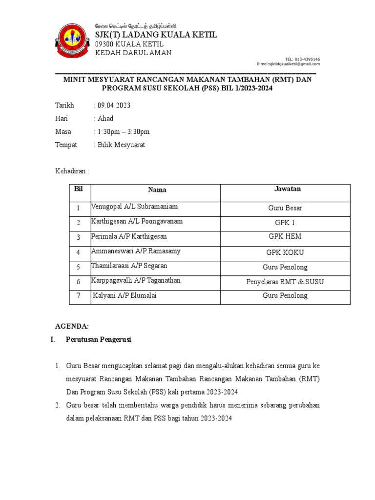 Minit RMT 1 2023 | PDF
