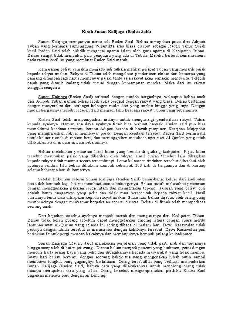 Kisah Sunan Kalijaga | PDF