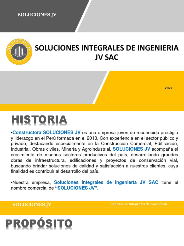 Brochure - Constructora Soluciones Integrales de Ingenieria JV - Oct.22 | PDF | Calidad ...