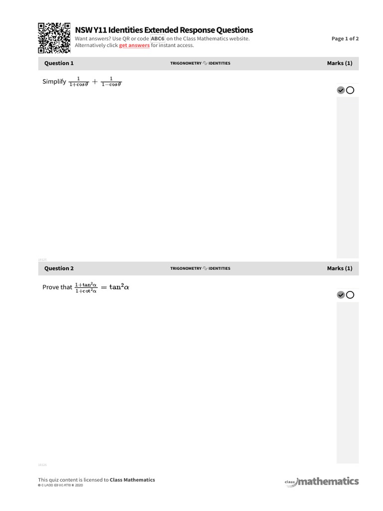 NSW Y11 Identities Extended Response Questions 24085 | PDF ...