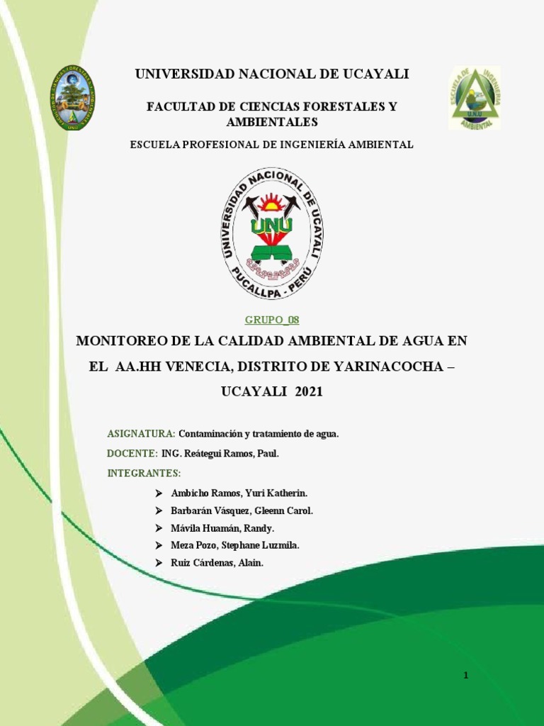 Proyecto Final Grupo 08 | PDF | Agua | Agua subterránea