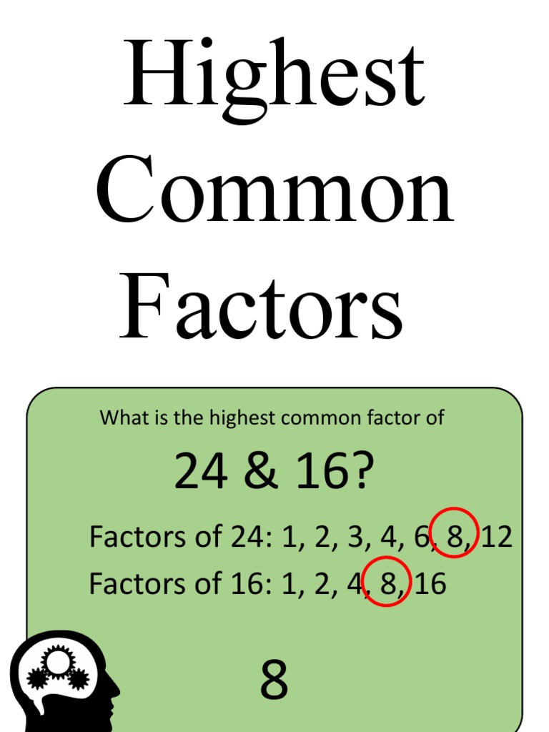 Highest Common Factors Explained | PDF | Business | Finance & Money ...