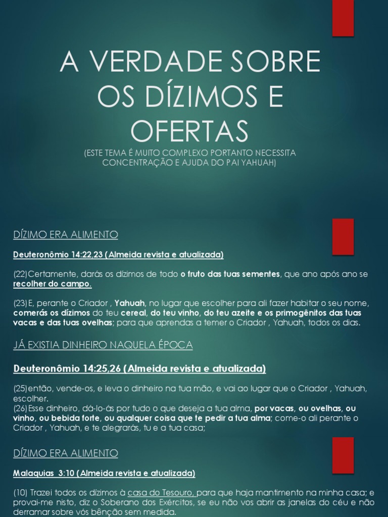 A Verdade Sobre Os Dízimos e Ofertas | PDF | Dízimo | Abraão