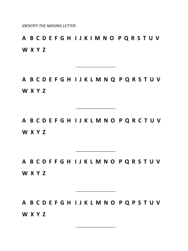 Identify Missing Letters Puzzle | PDF | Law