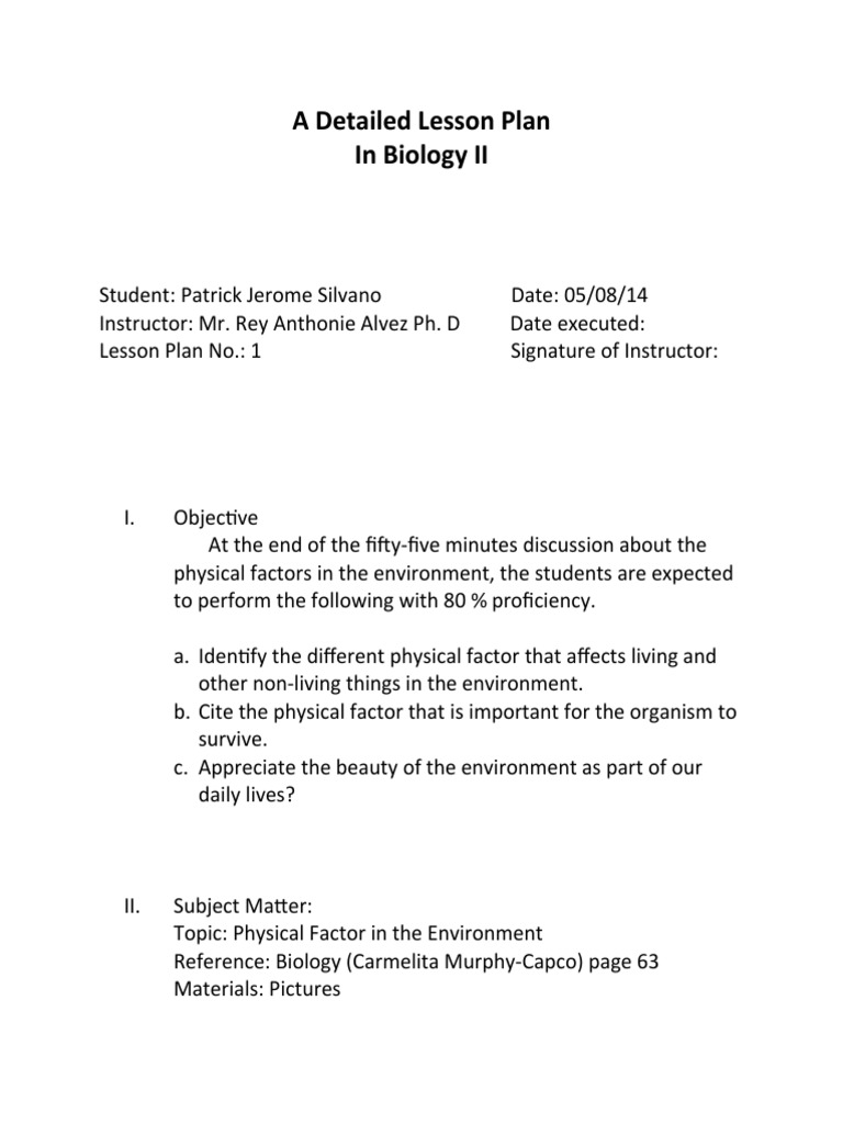 Detailed Lesson Plan | PDF | Natural Environment | Soil