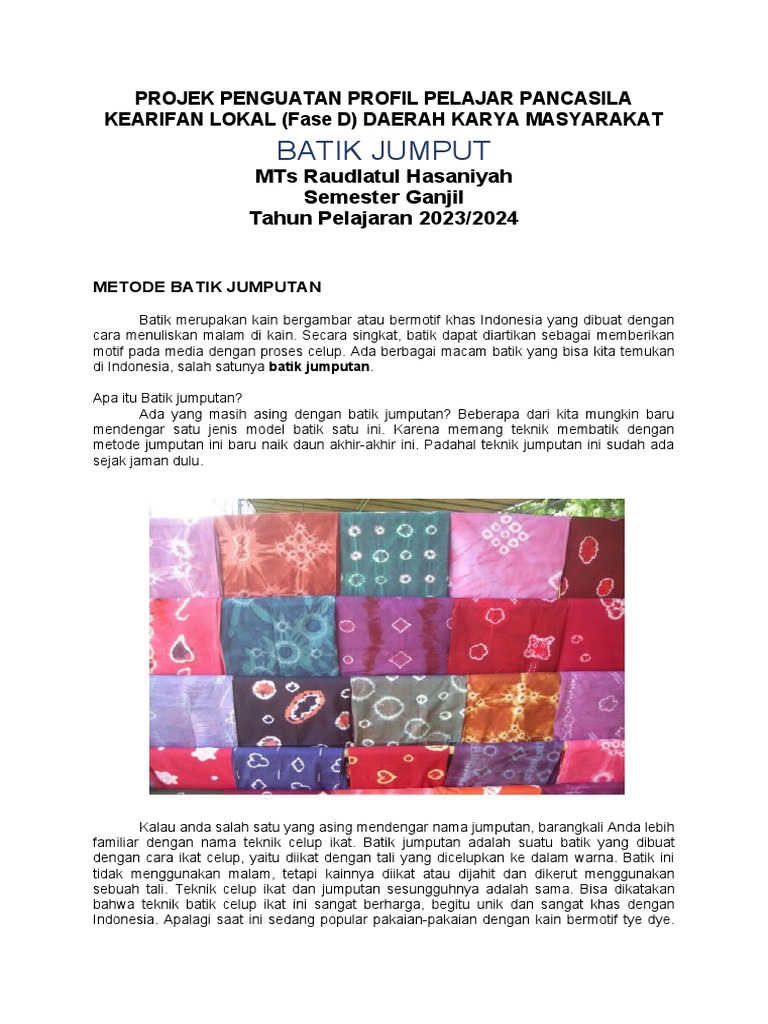 MODUL Cara Membuat Kain Batik Jumputan | PDF