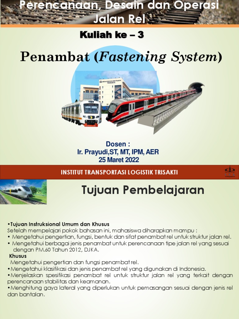 Modul 3 Penambat Jalan Rel | PDF | Teknologi & Rekayasa