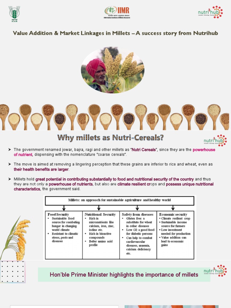 Value Addition and Market Linkages in Millets | PDF | Cereals | Nutrition
