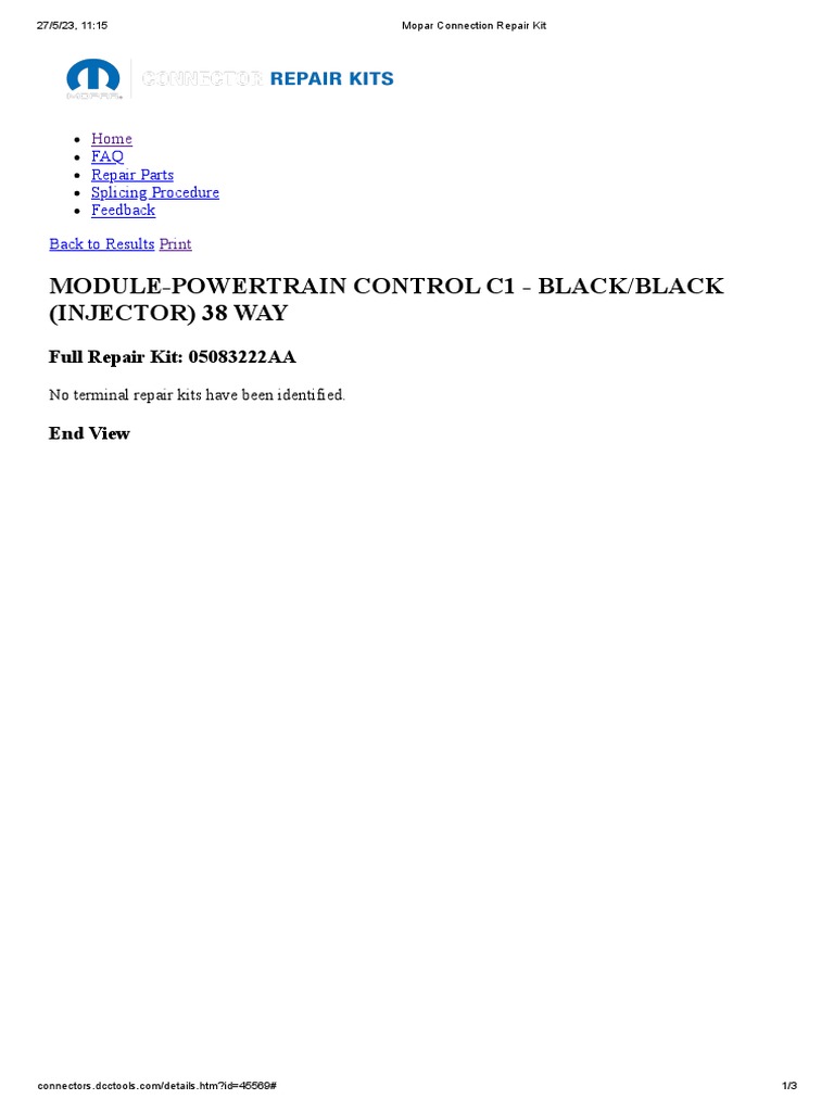 Module-Powertrain Control C1 - Black/Black (Injector) 38 Way | PDF ...