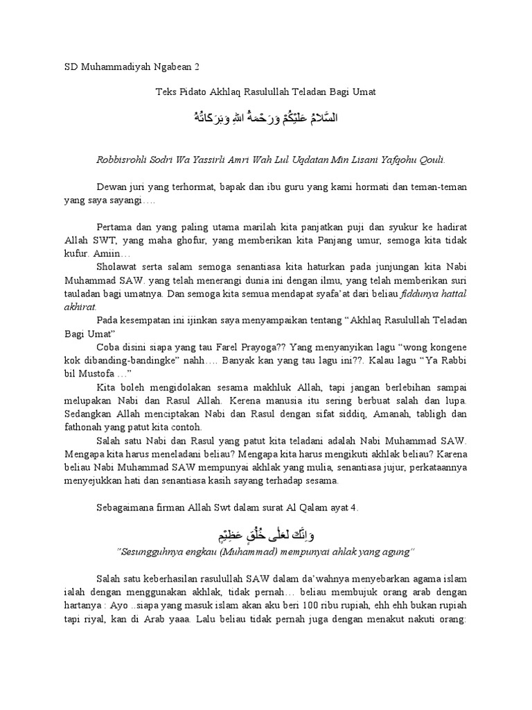 Akhlaq Rasulullah: Teladan Umat | PDF