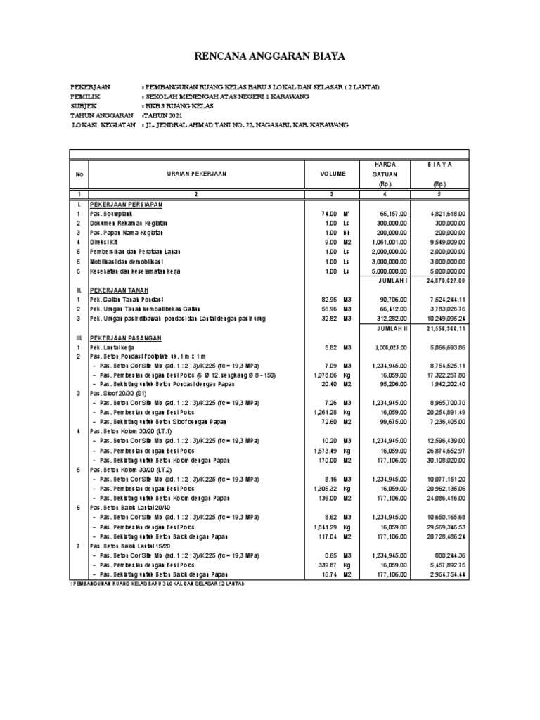 RAB PENGHUBUNG Gedung | PDF