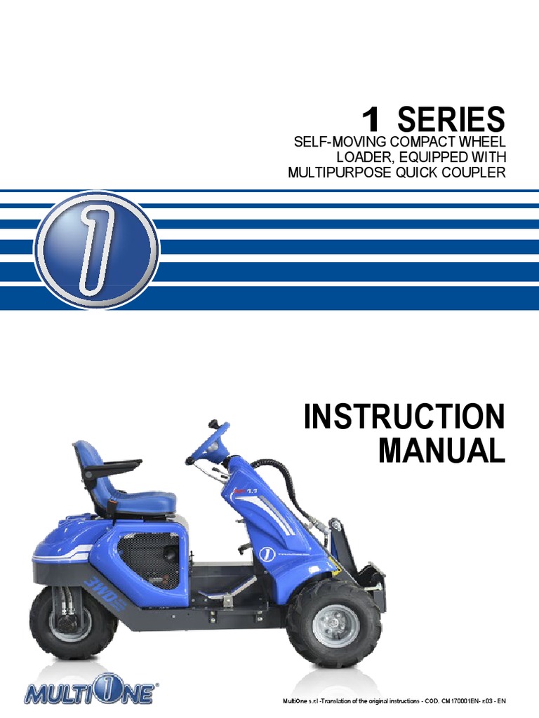 MultiOne 1 Series Loader Manual | PDF | Machines | Loader (Equipment)