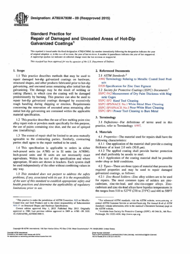 Astm A780 - 780 M | PDF