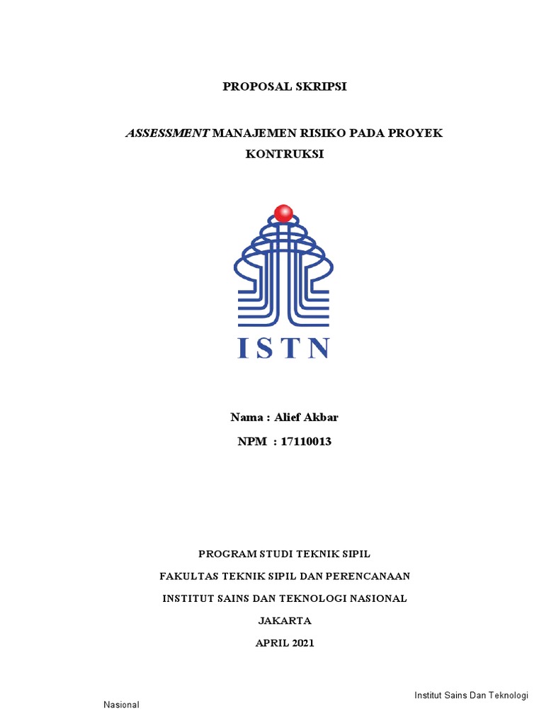 Format Penulisan Proposal Skripsi S1 Sipil ISTN MK | PDF