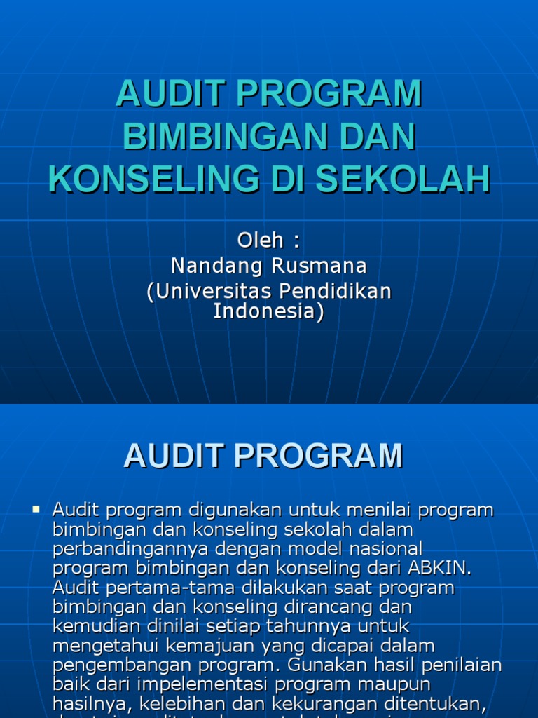 Audit Program BK | PDF | Karier & Perkembangan | Bisnis
