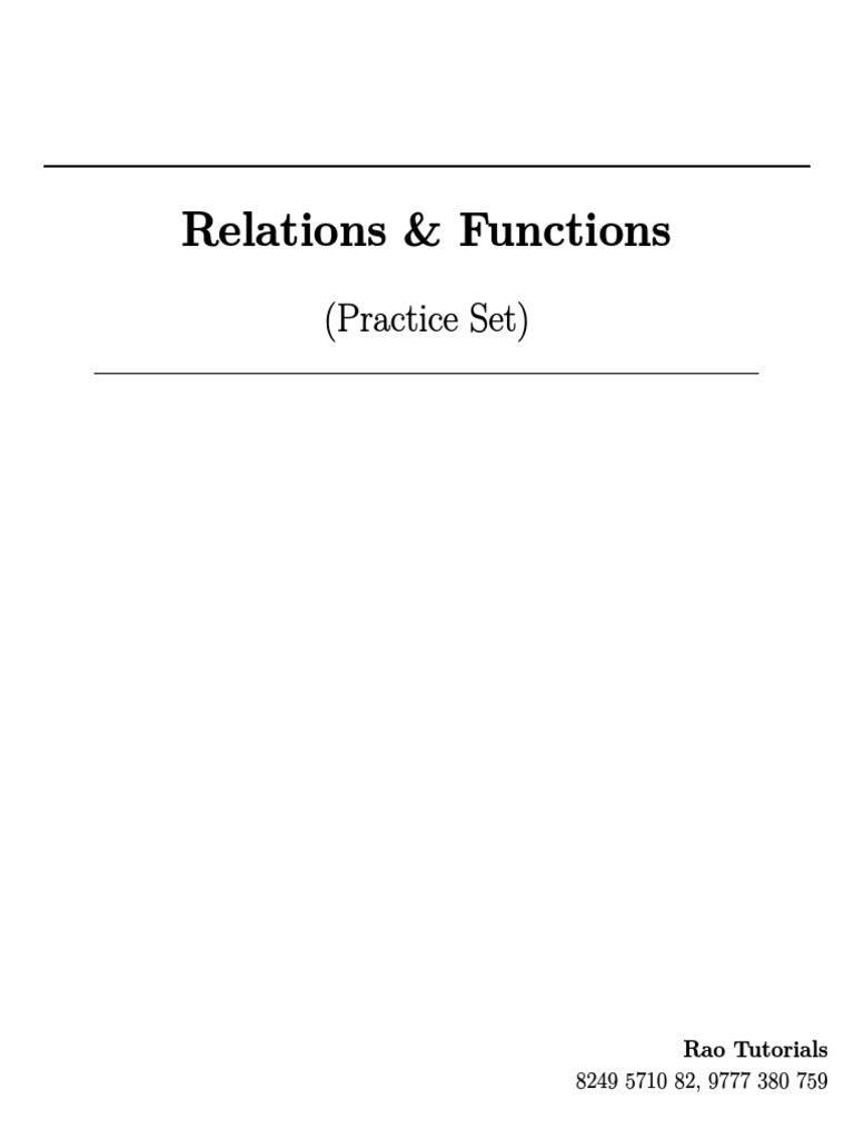 Relations Functions Pdf Trigonometric Functions Elementary Mathematics