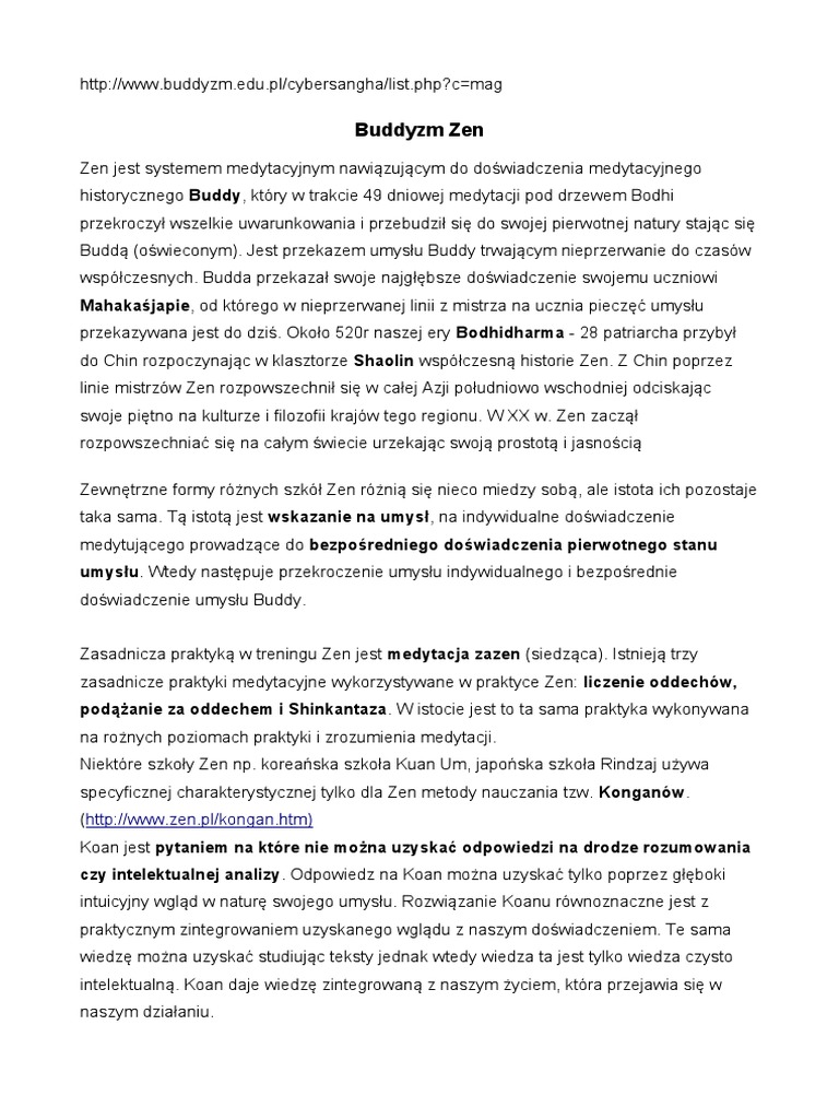Buddyzm Zen | PDF