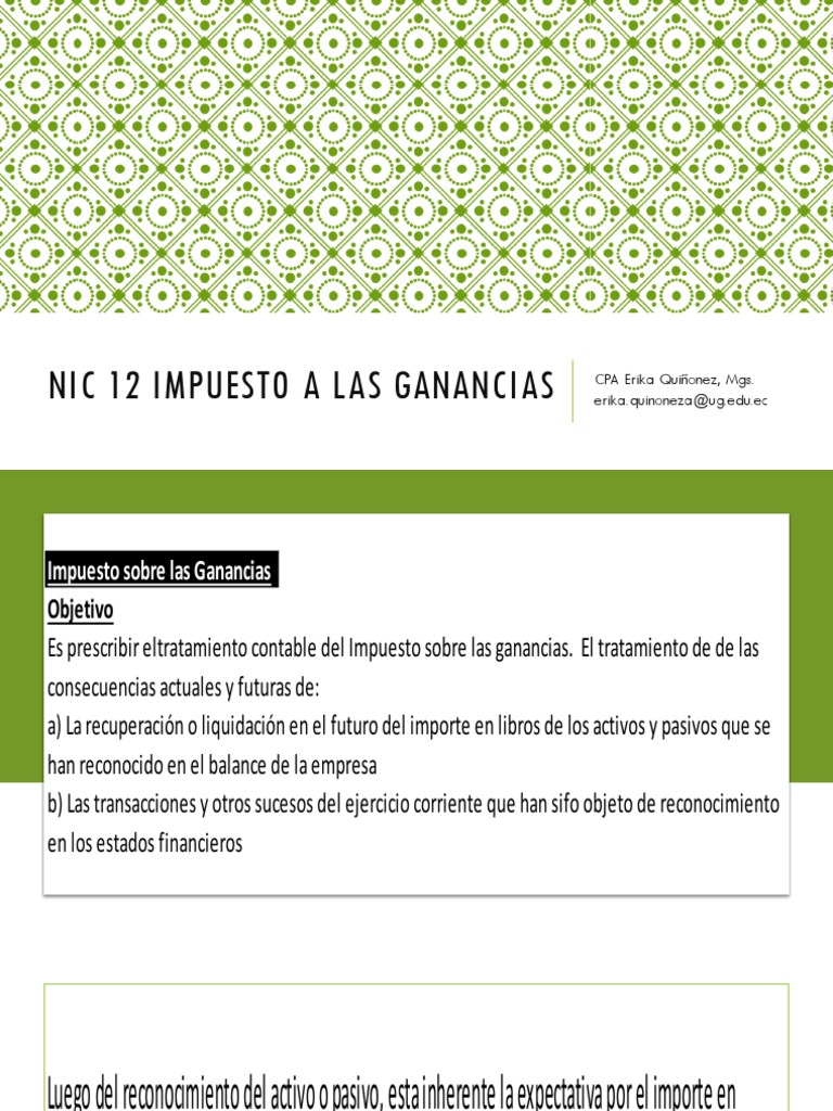 NIC 12 Impuesto A Las Ganancias | PDF | Impuestos | Contabilidad