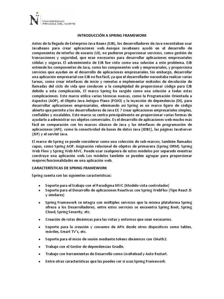 Lectura - 03 - Introducción A Spring Framework | PDF | Spring Framework ...