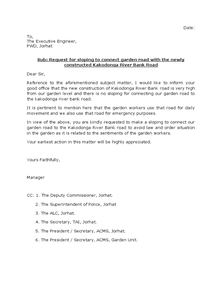 Request for Garden Road Sloping | PDF