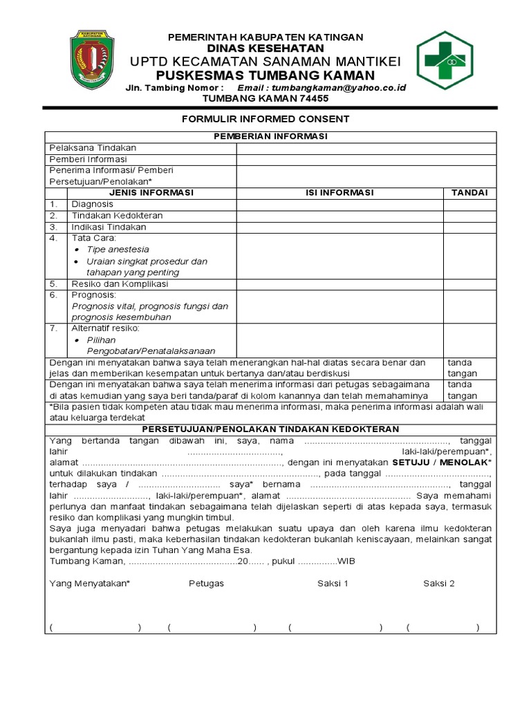 Formulir Inform Consent New 2023 | PDF