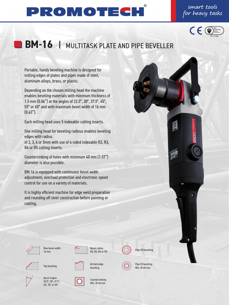 BM 16 - Multitask Plate and Pipe Beveller - 1910 | PDF | Pipe (Fluid ...