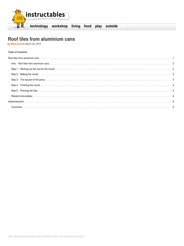 Roof Tiles From Aluminium Cans | PDF | Tile | Sheet Metal