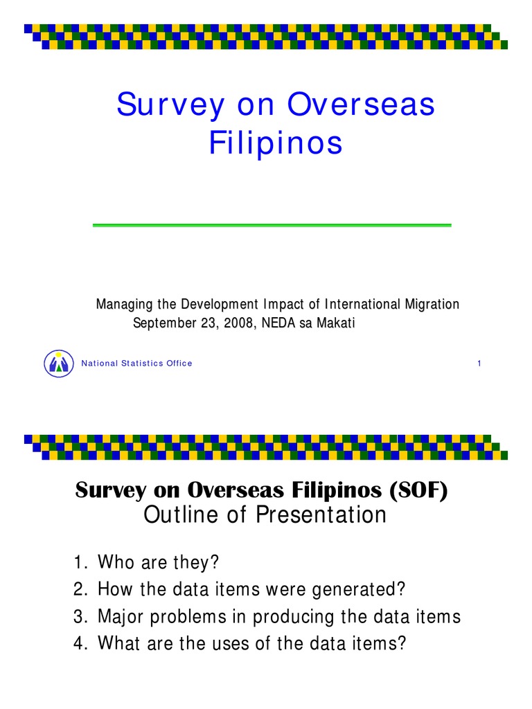 Survey On Overseas Filipinos | PDF | Census | Survey Methodology