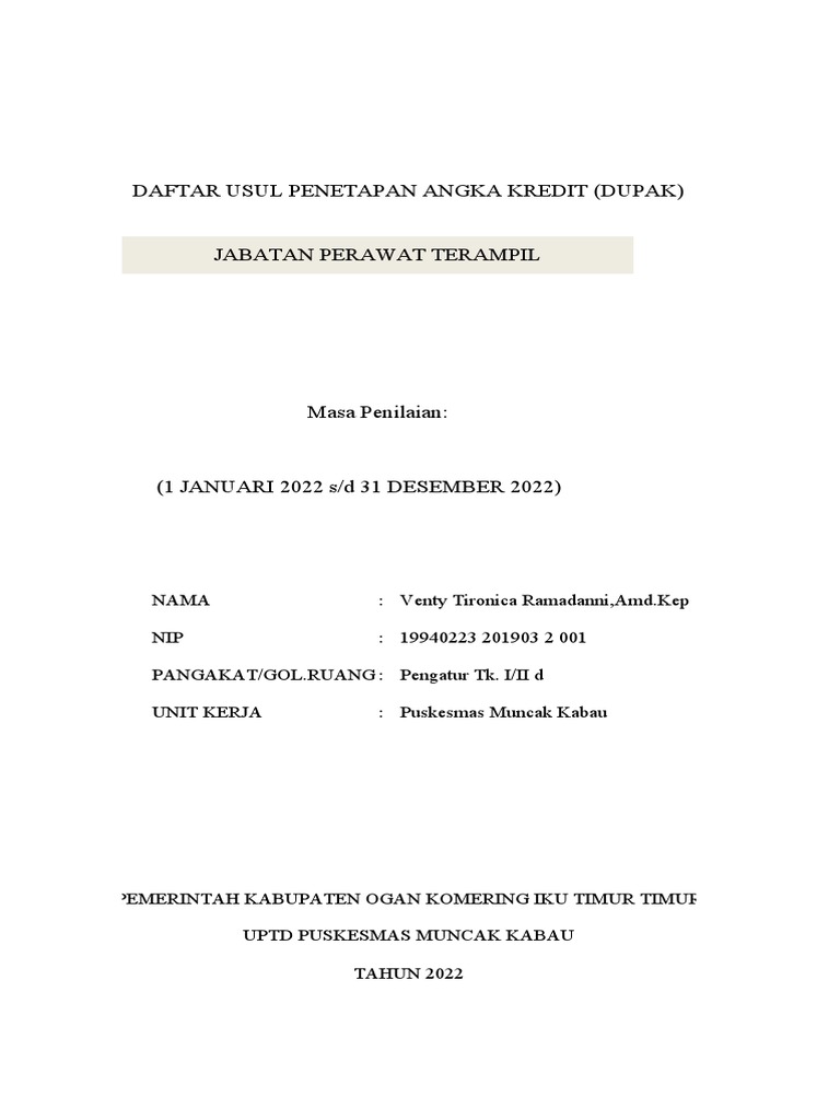 Dupak 2022 VENTY | PDF