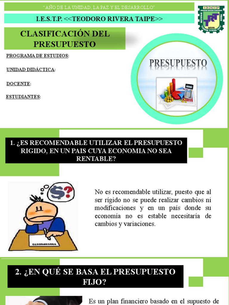 Clasificación Del Presupuesto | PDF | Presupuesto | Economias