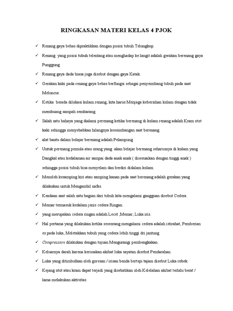 Ringkasan Materi Kelas 4 | PDF | Kesehatan Holistik