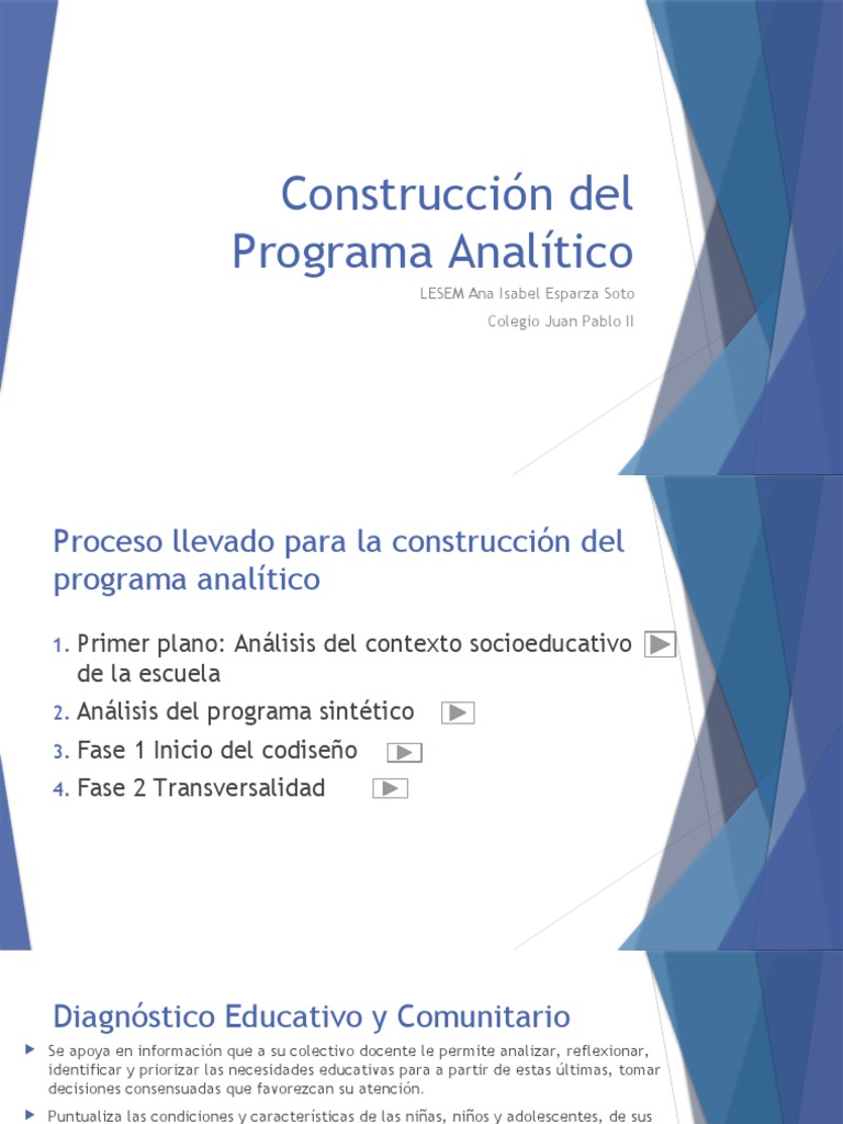 Construcción del Programa Analítico | PDF | Evaluación | Enseñando
