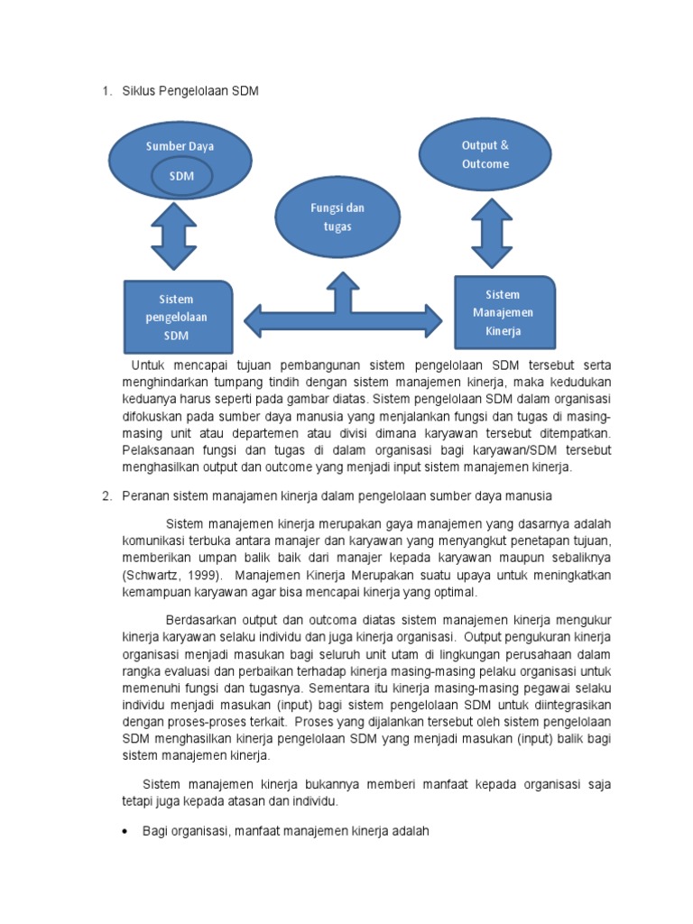Manajemen Kinerja dan Pengelolaan SDM | PDF