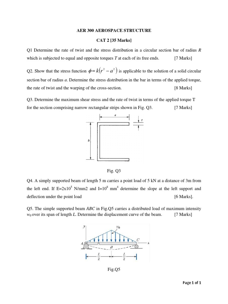 Aer 300 Aerospace Structure Cat 2 | PDF