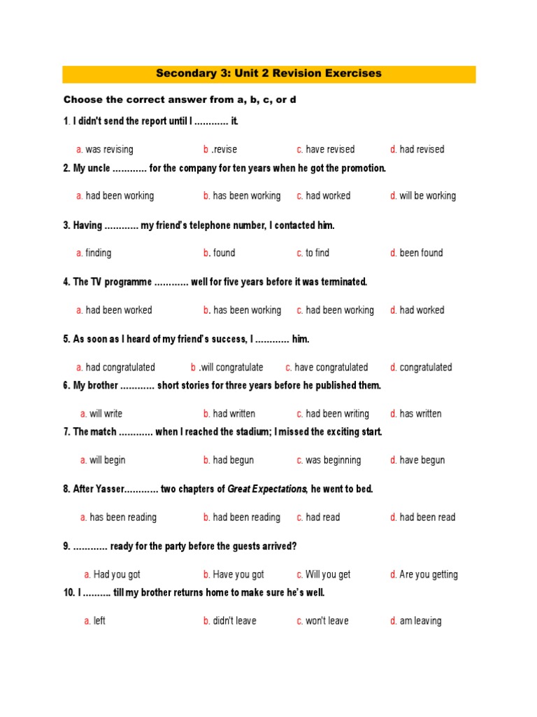 Secondary 3 Exercise Unit 2 | PDF | Essays