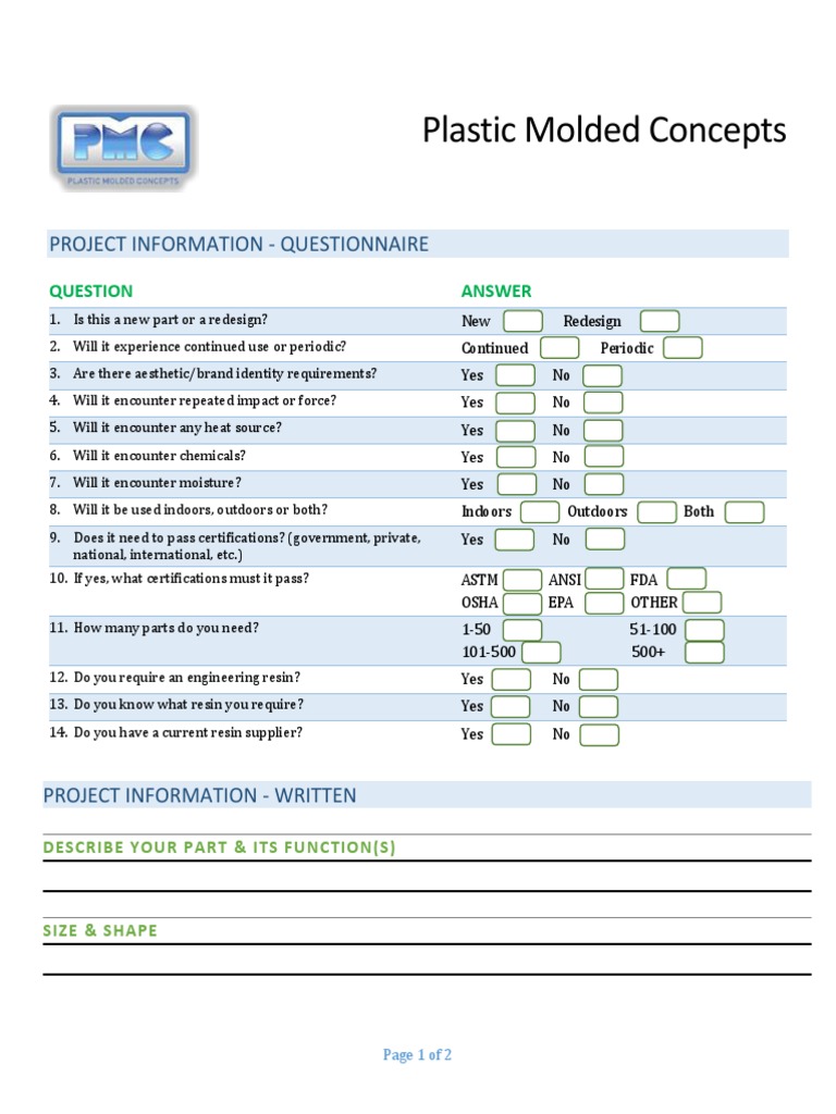 Plastic Injection Molding Design Considerations Checklist | PDF | Civil ...