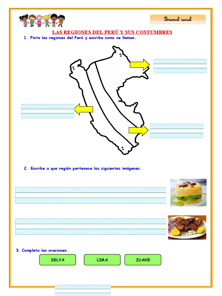 Ficha PS Las Regiones Del Perú y Sus Costumbres | PDF